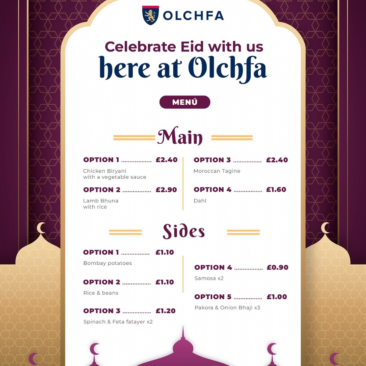 Olchfa - Eid Menu